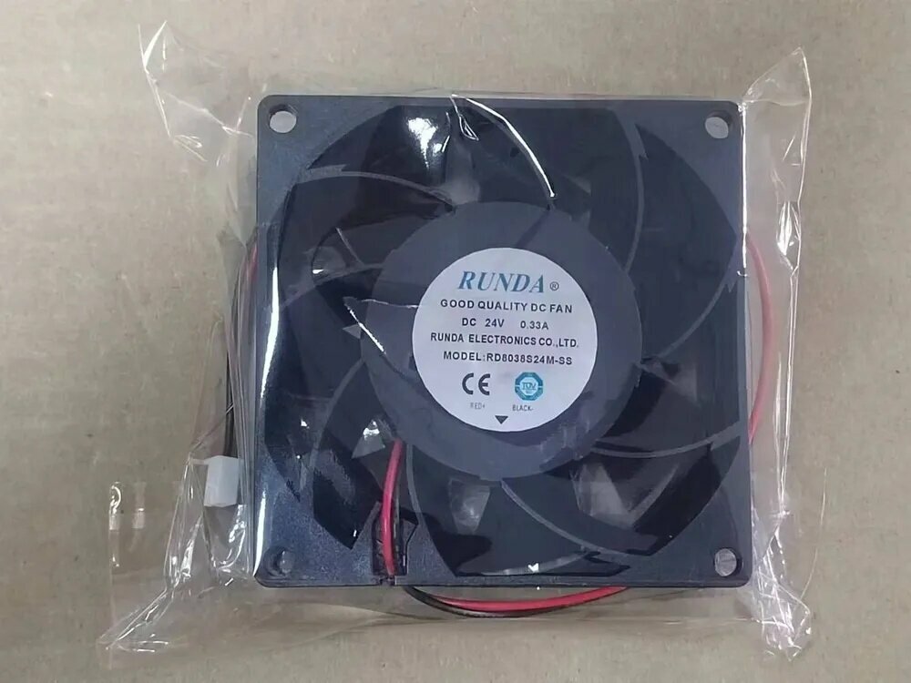Вентилятор RUNDA RD8038S24M-SS DC24V 0.33A 8038 8 см 2 провода Вентилятор охлаждения