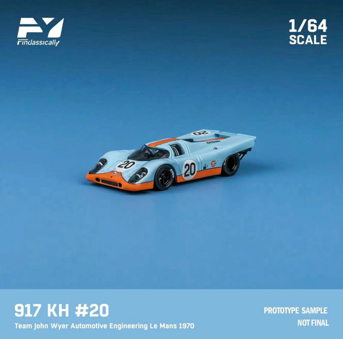Коллекционная машинка Findclassically 1:64 Porsche 917K Blue Gulf #20