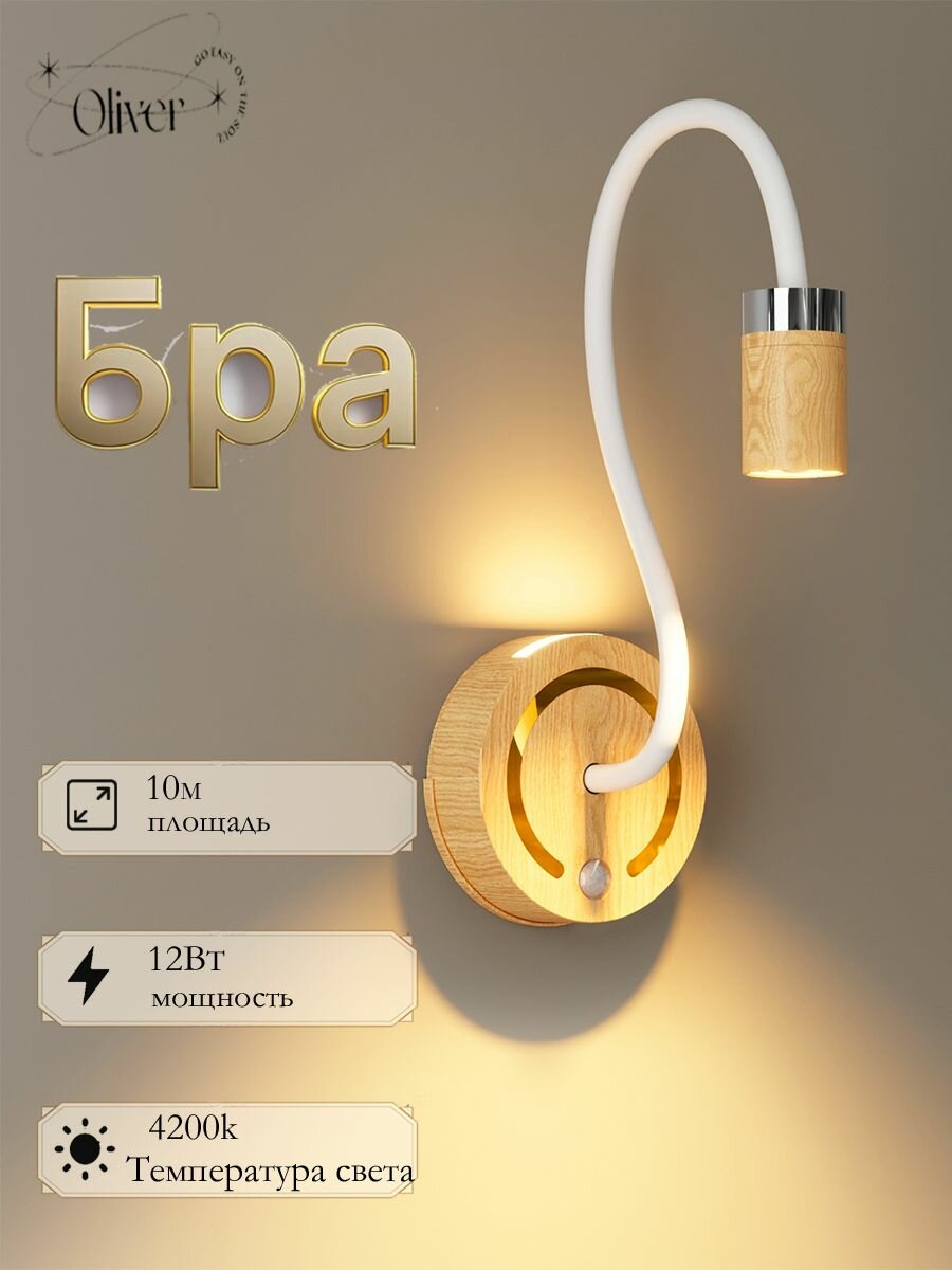LED-бра для спальни с датчиком движения, беспроводное, для лестниц