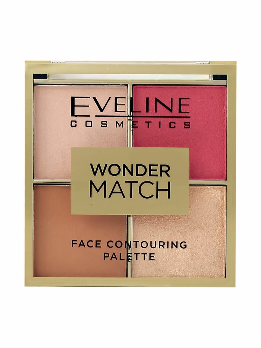 Палетка для контуринга EVELINE WONDER MATCH тон 1 (бронзер, румяна, хайлайтер)