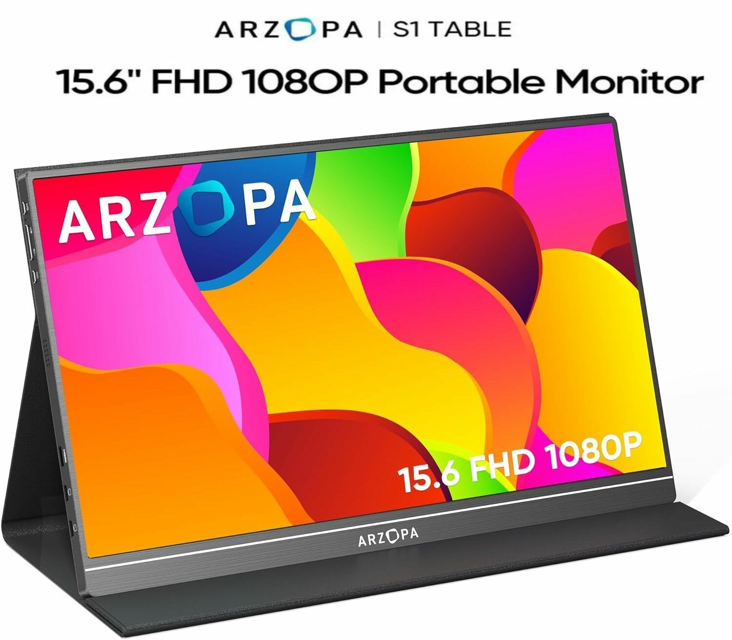 ARZOPA 15.6" Монитор портативный S1 Table 1920x1080 FHD IPS 60Hz (S1), IPS, 1920x1080 Full HD, 60 Гц, черный