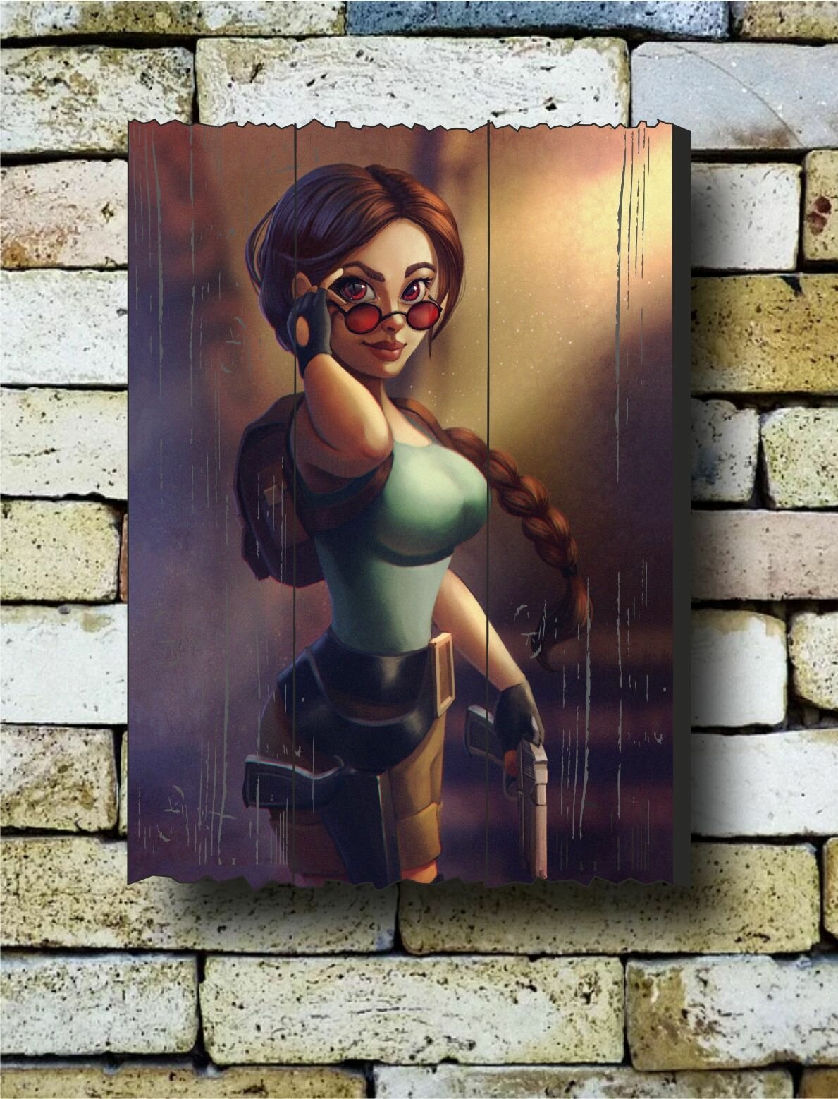Картина на досках. Tomb Raider. Лара Крофт.