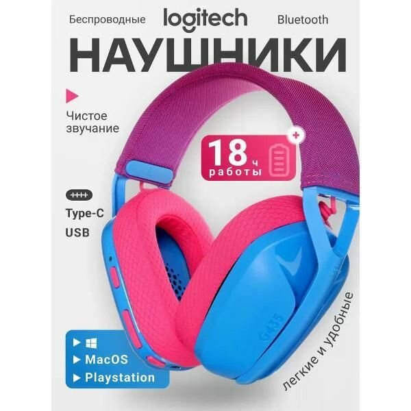 Наушники игровые Logitech G435 синий