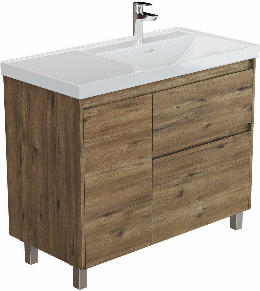 Тумба под раковину Aquanet Nova Lite 2.0 100 R 346347 цвет Дуб рустикальный