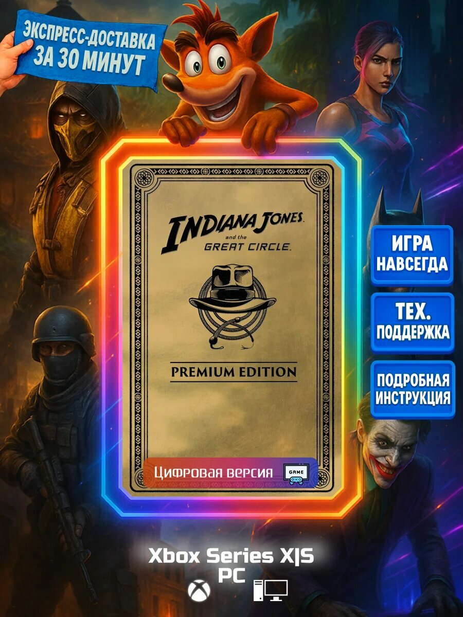Indiana Jones and the Great Circle: Digital P Series X|S, PC Цифровая версия игры | Доставка на почту