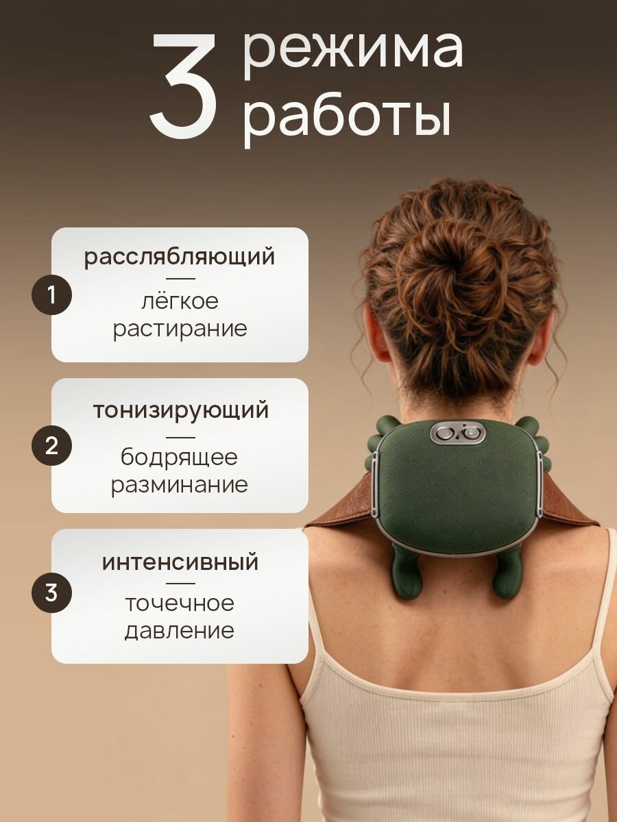 Профессиональный массажер для шеи и плеч, спины, для ног / Многофункциональный массажер для тела электрический с подогревом