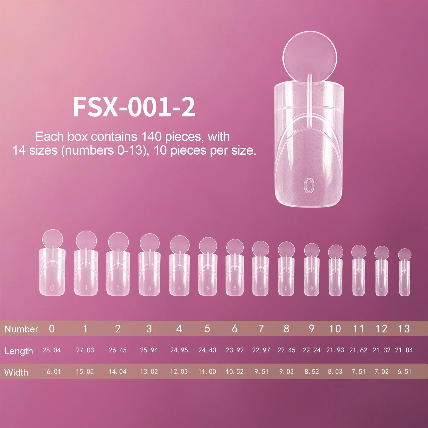 Gorgellux формы для ногтей 140 шт, GSX-001-2