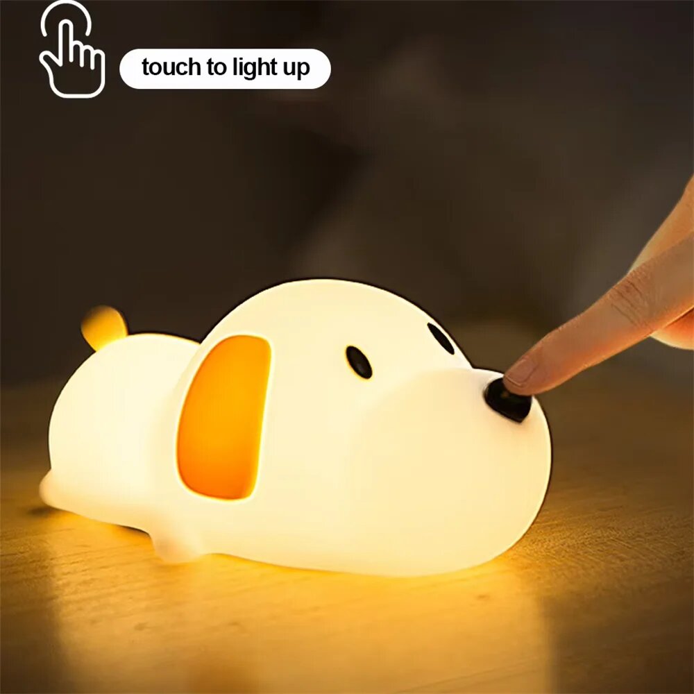 Ночник-собачка USB, светло-желтый