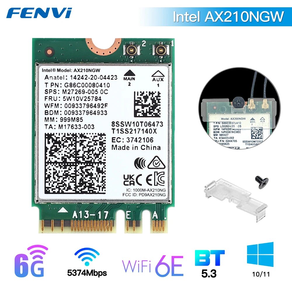 Wi-Fi адаптер M.2 Intel AX210NGW WIFI 6E