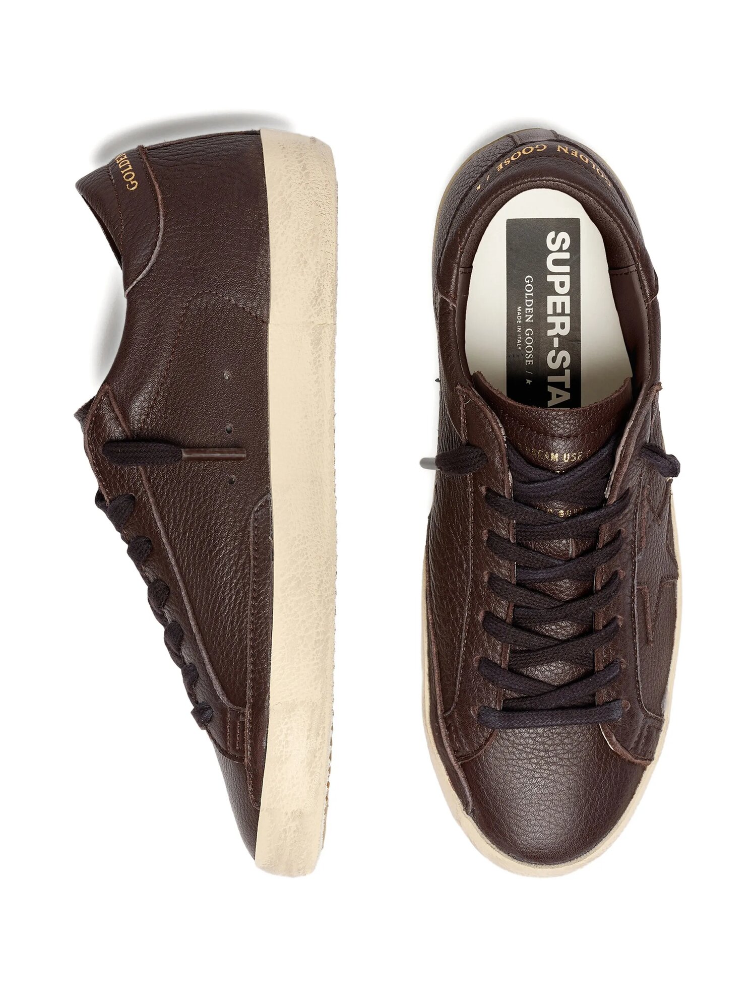 Кроссовки Golden Goose Super Star, размер 44, коричневый/серый/оранжевый — фото 1