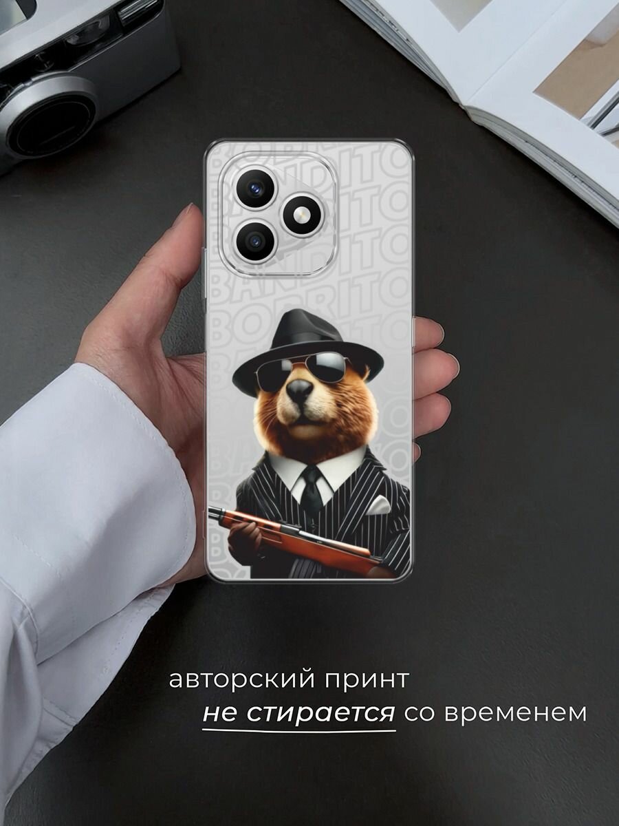 Чехол на Honor X8d / Хонор X8d с принтом Бобрито бандито 2, прозрачный — фото 1