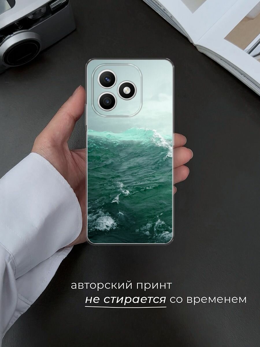 Силиконовый чехол на Honor X8d / Хонор X8d с принтом Волны 12 — фото 1
