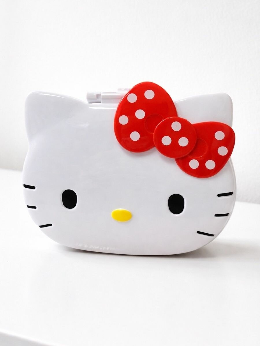 Шкатулка-комод Hello Kitty, для девочек, на 4 отделения, с зеркалом, красная — фото 1
