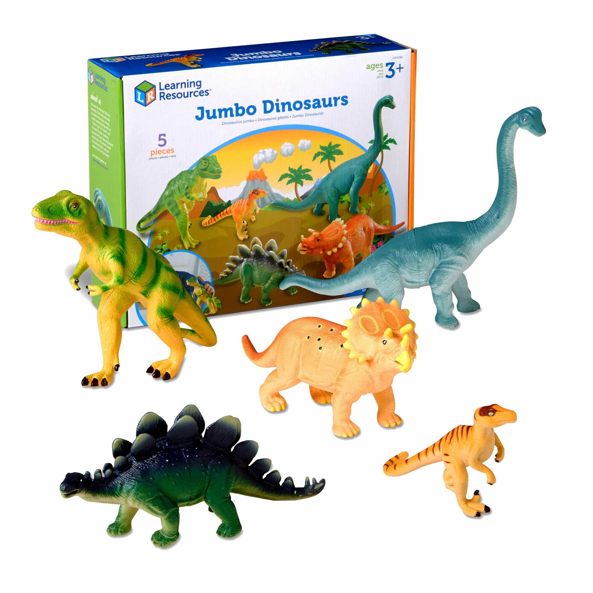 Развивающая игрушка Learning Resources - Набор динозавров Jumbo Dinosaurs Set, 5 эл. - LER0786