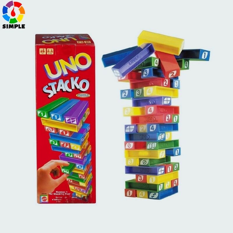 UNO STACKO мини-настольная игра с конструктором из блоков.