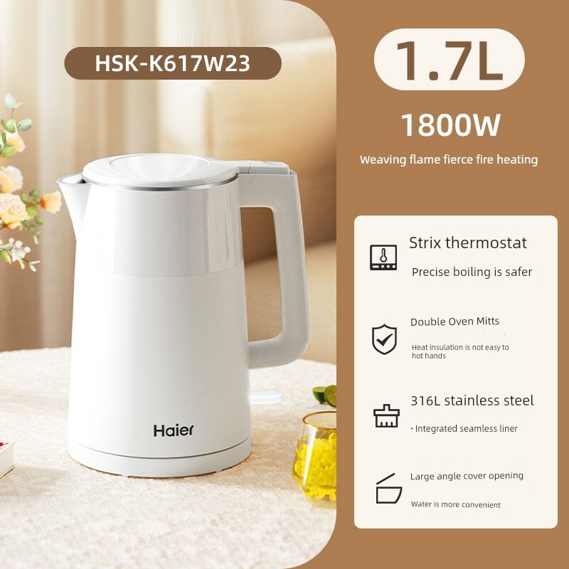 Электрический чайник Haier для домашнего использования, из нержавеющей стали 316, с автоматическим отключением, большой