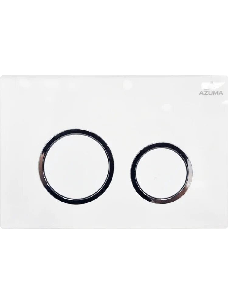 Кнопка смыва для унитаза AZUMA Slim20 AZU020.01 белая, глянцевая, кнопка для инсталляции, двойной смыв