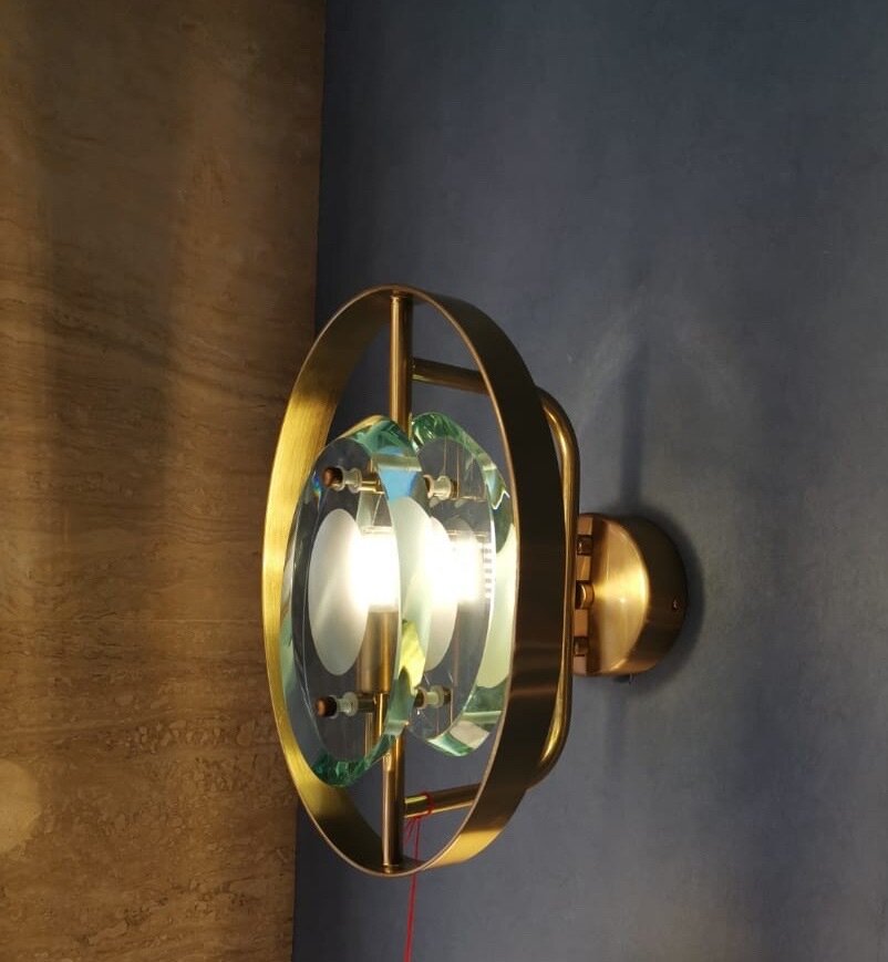 Бра настенный светильник LED G9 5Вт латунь, стекло Fontana Model 1933 Blesslight