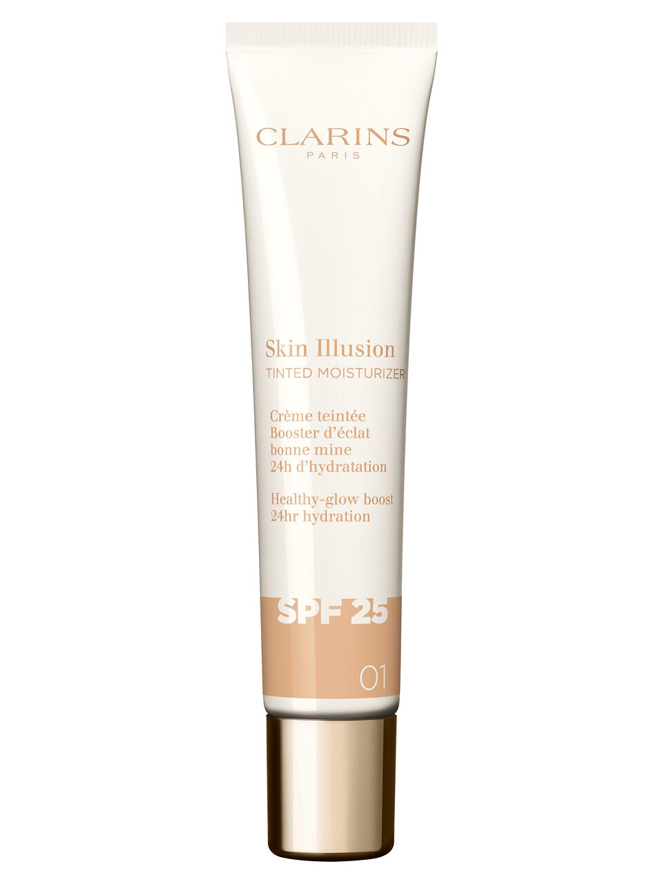 CLARINS Оттеночный увлажняющий крем для лица с эффектом сияния SPF 25 Skin Illusion Tinted Moisturizer тон 01 40мл
