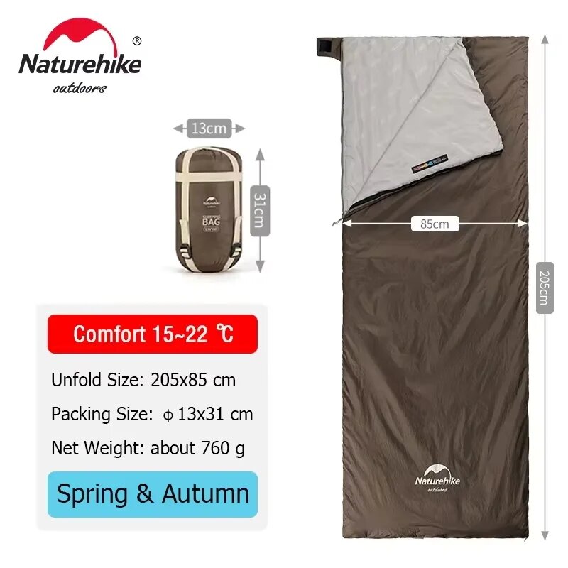 Naturehike LW180 Ультралёгкий хлопковый спальный мешок для взрослых