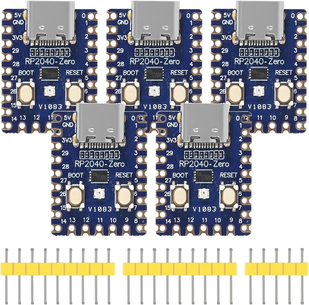3x Мини-плата RP2040-Zero на базе RP2040 Двухъядерный ARM Cortex-M0+, SMD модуль для встраивания