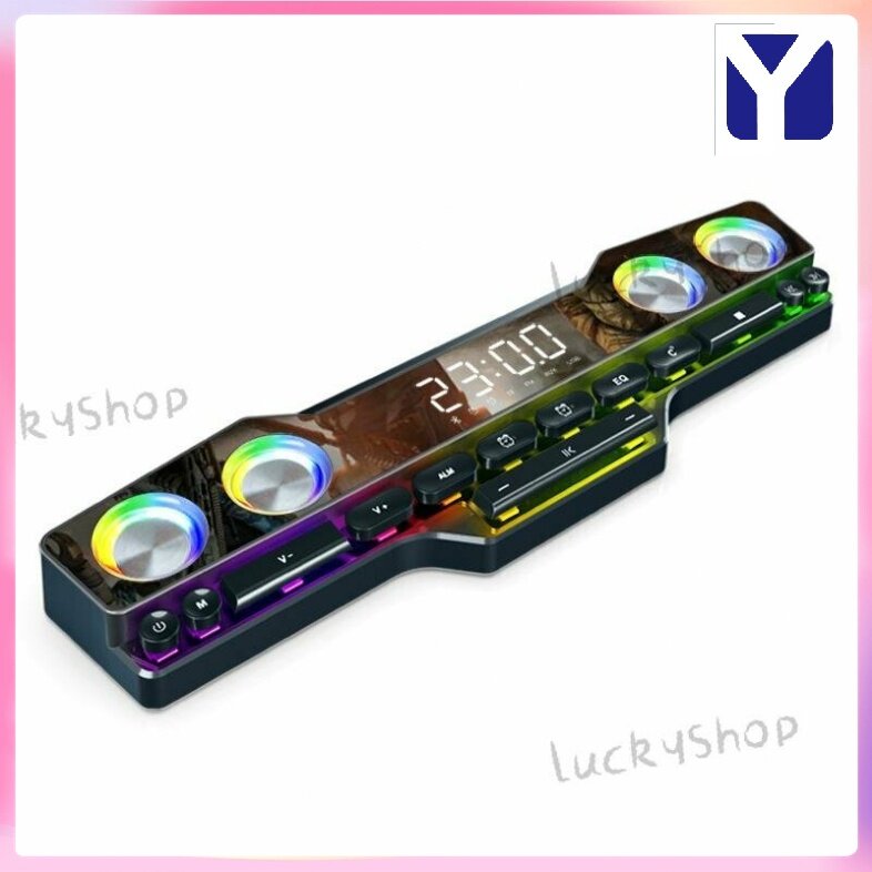 Портативная компьютерная колонка V18 с Bluetooth/USB/TF/AUX/подсветкой/кнопками/сабвуфером/и т. д.