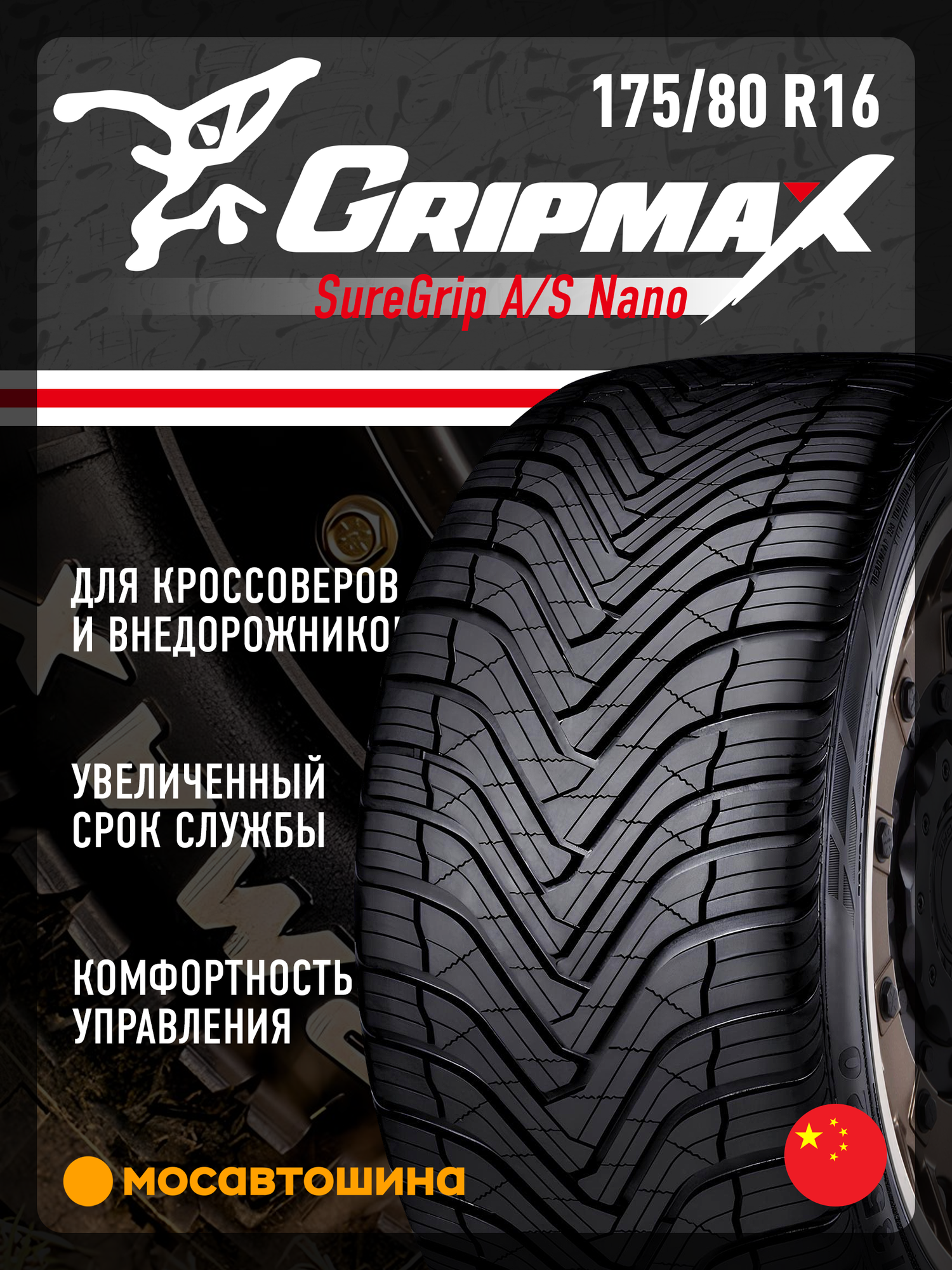 Всесезонные автомобильные шины Gripmax SureGrip A/S Nano 175/80 R16 91S