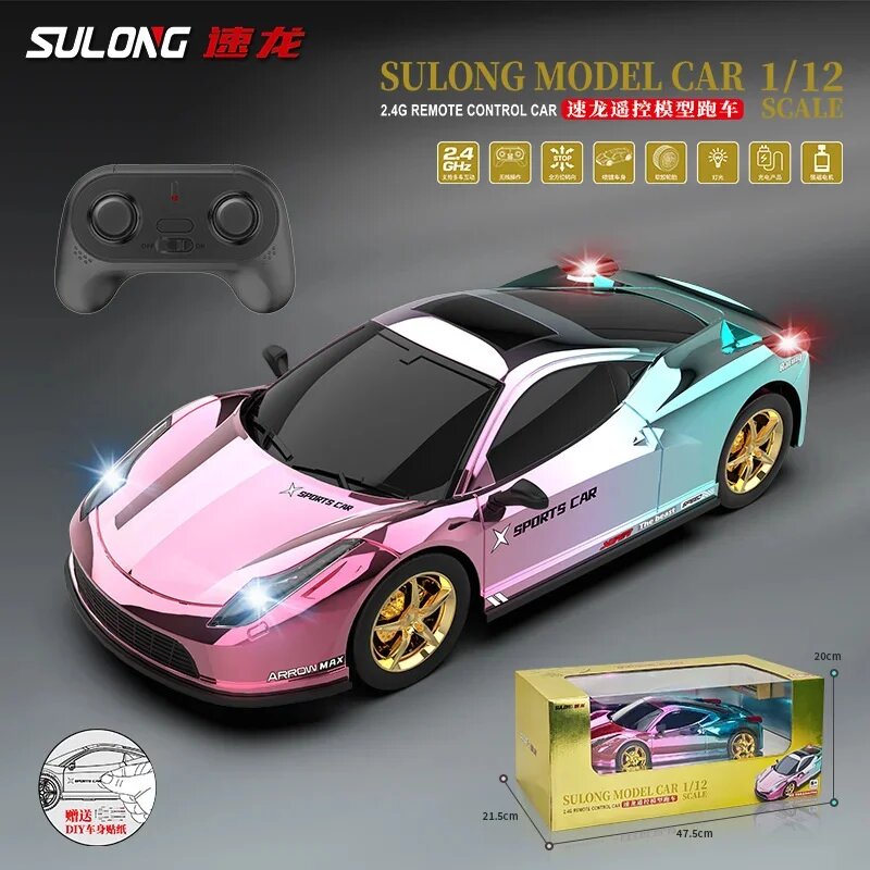 Радиоуправляемая машинка Sulong 1/12, Розовый, A11