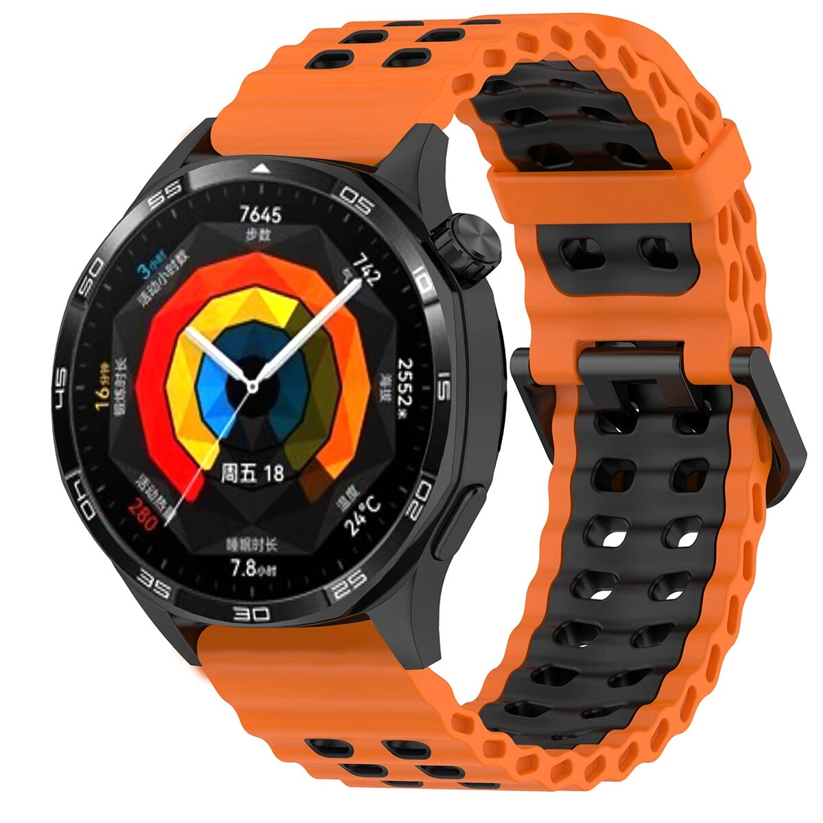 Huawei GT Smartwatch с оранжевым силиконовым ремешком OB