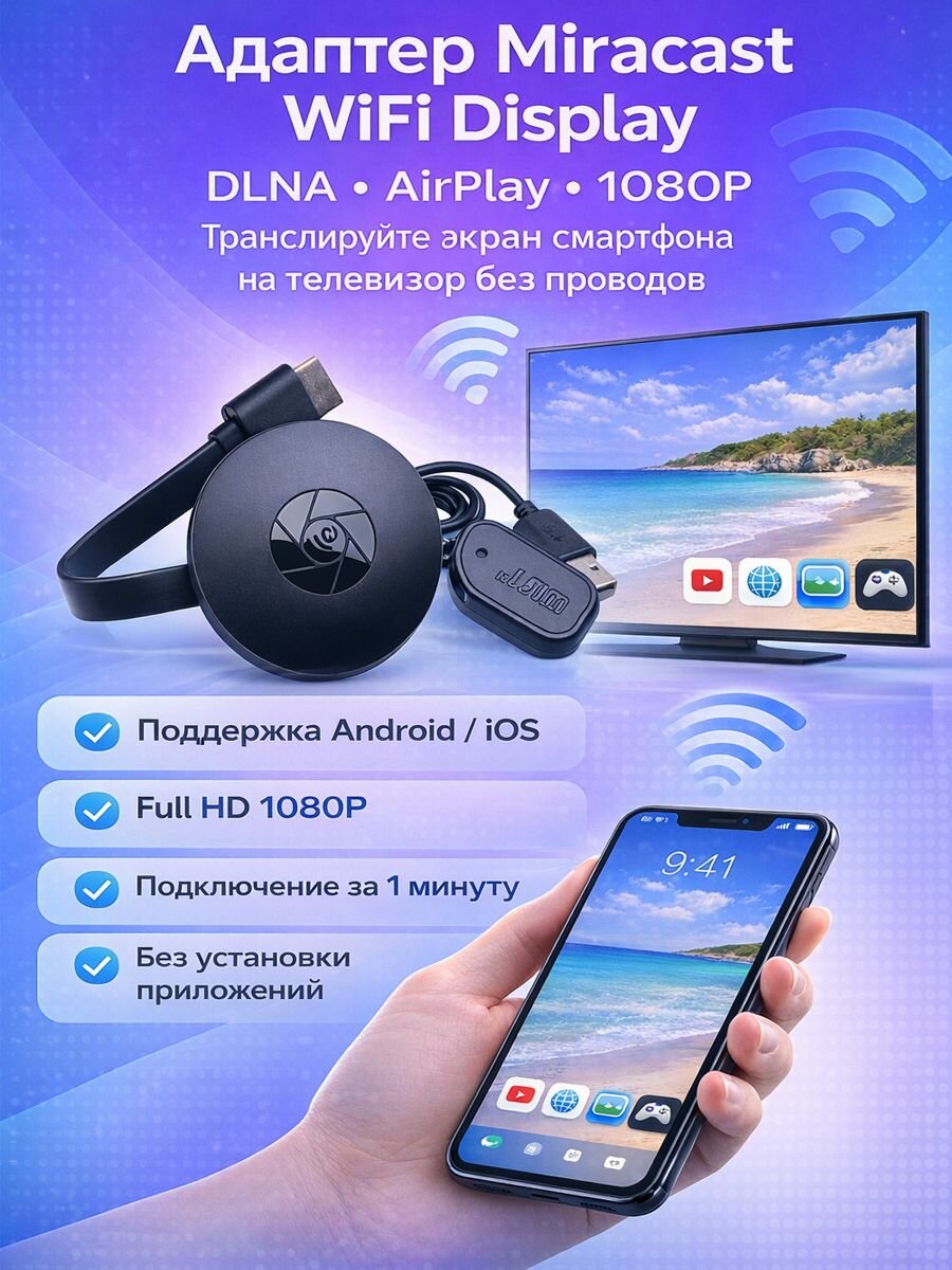 Адаптер Miracast WiFi Display Dongle DLNA AirPlay