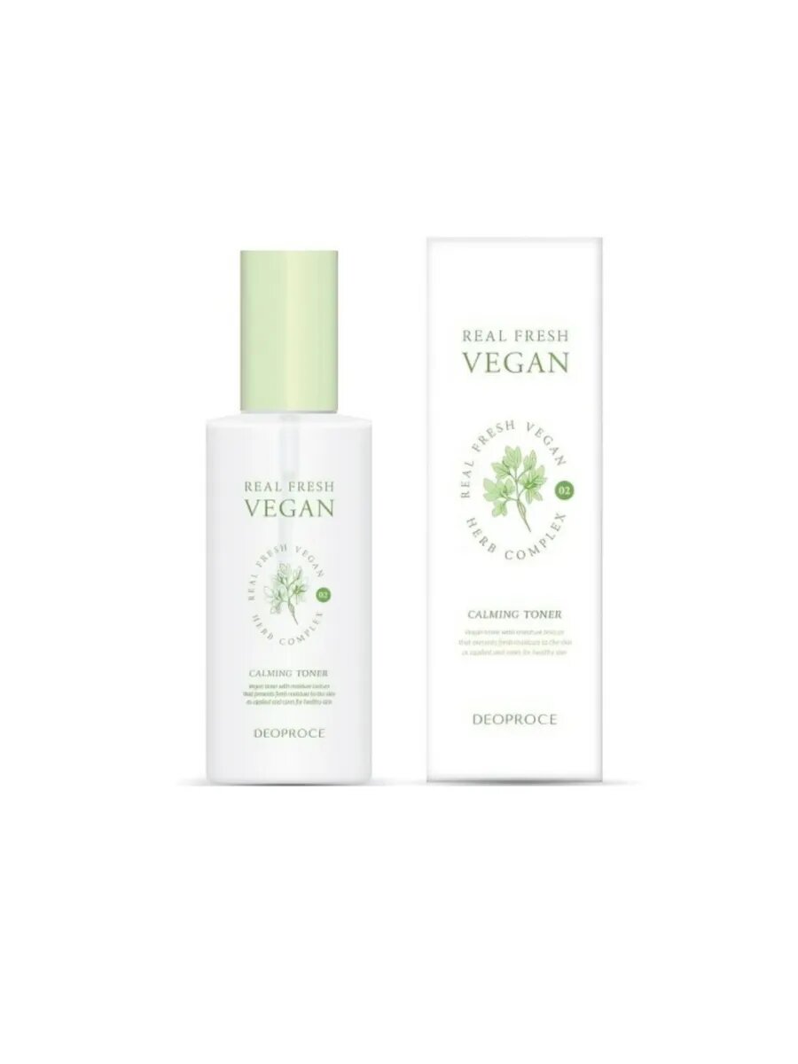 Тонер Deoproce Real Fresh Vegan Calming Toner, успокаивающий, для лица, 210 мл