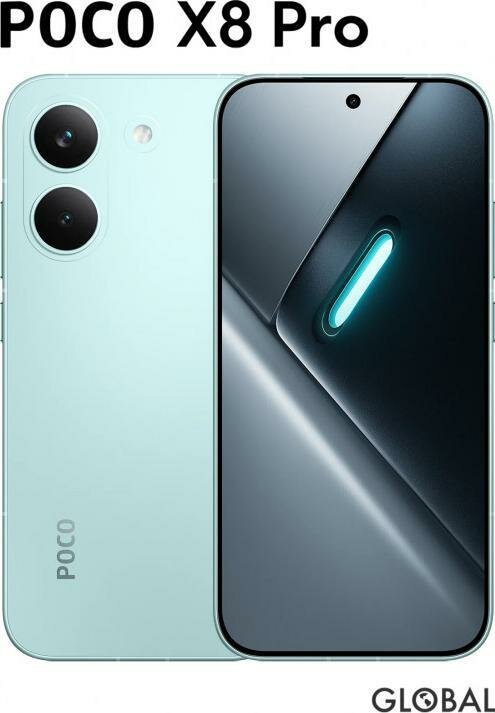 Смартфон Xiaomi Poco X8 Pro 12/512 ГБ Green, оригинал, гарантия 1 год