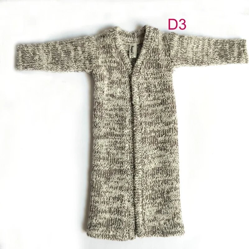Вязаное пальто для куклы BLYTHE, Ob24, Ob22, Серый, A13