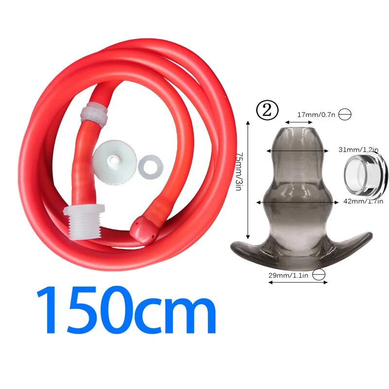 Силиконовый шланг для клизмы WETIPS красный 150 см