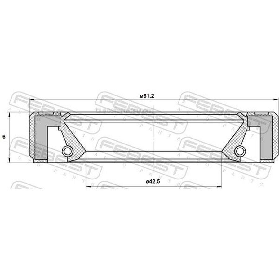 FEBEST 95GBY44610606R Сальник коробки скоростей 42.5x61.2x6