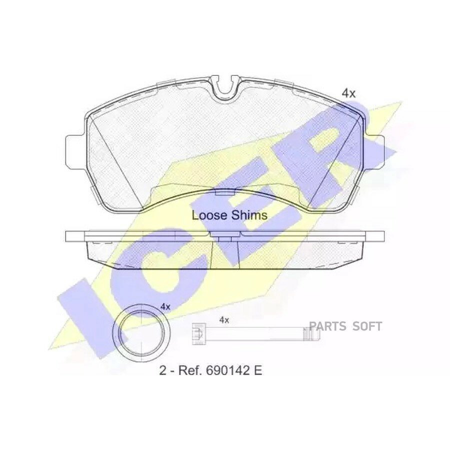 Колодки тормозные дисковые ICER 141785 передн, MERCEDES-BENZ: SPRINTER 3,5 06-, SPRINTER 3,5-T 06-, SPRINTER 3-T 06-