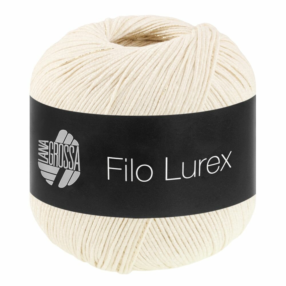 Пряжа для вязания Lana Grossa Filo Lurex (02 Кремовый/Creme) 2 мотка по 50 г/145 м
