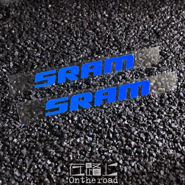 Наклейка для рамы велосипеда SRAM - Синий, 5см x 0.65см, 2 шт, Водонепроницаемая и отражающая для дорожных велосипедов