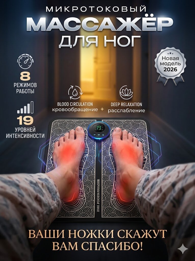 Тренажёр-миостимулятор EMS Foot Massager для стоп, массажер для ног