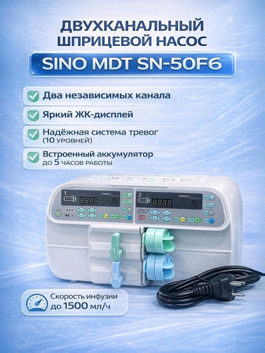 Двухканальный шприцевой насос SN-50F6