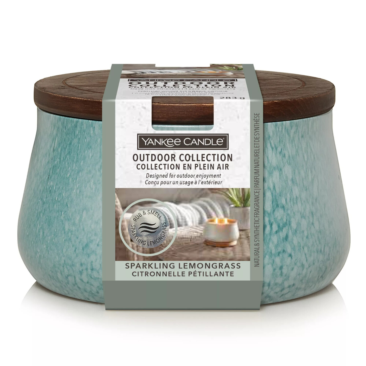 Уличная ароматическая свеча Yankee Candle Outdoor "Игристый лемонграсс/SPARKLING LEMONGRASS"