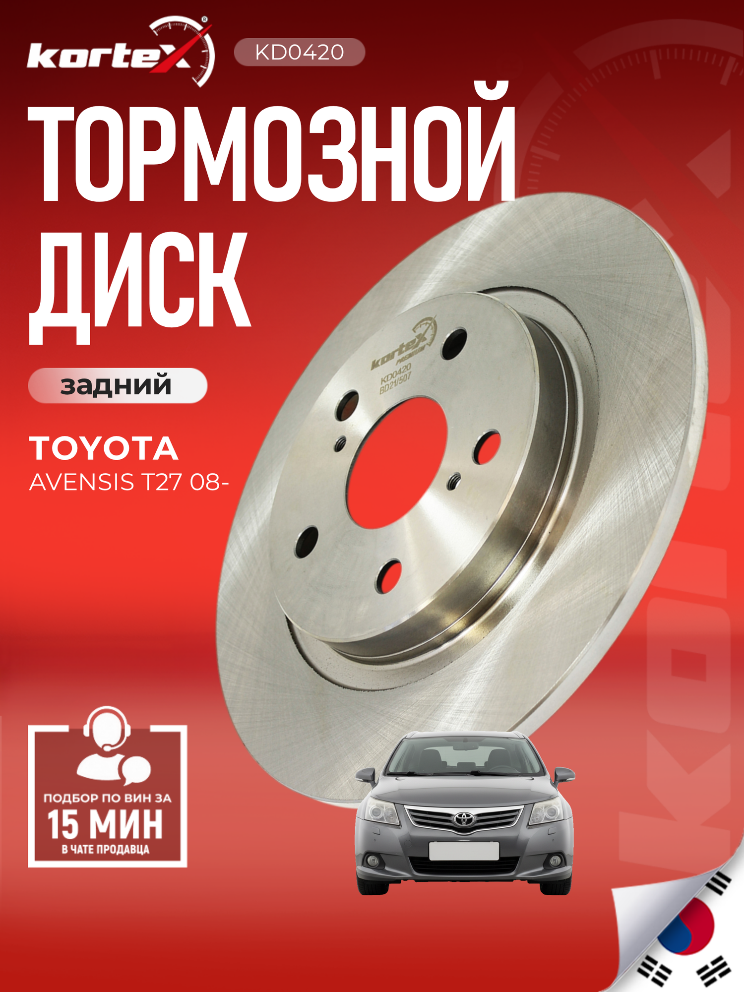 Тормозной диск задний Тойота Авенсис, Королла ST4243105070, PBD1189, K010976