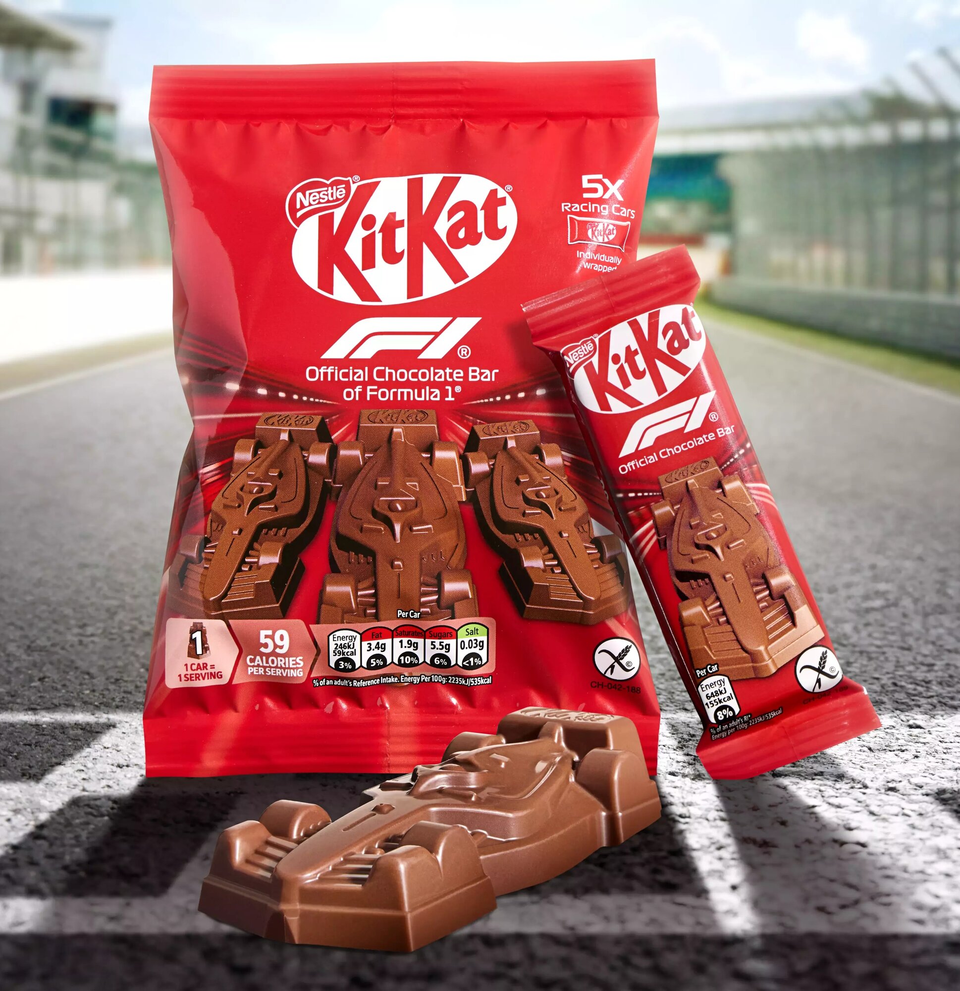 KitKat F1 Choc Bar Шоколадный батончик КитКат Формула 1, 55 гр (UK, Англия)