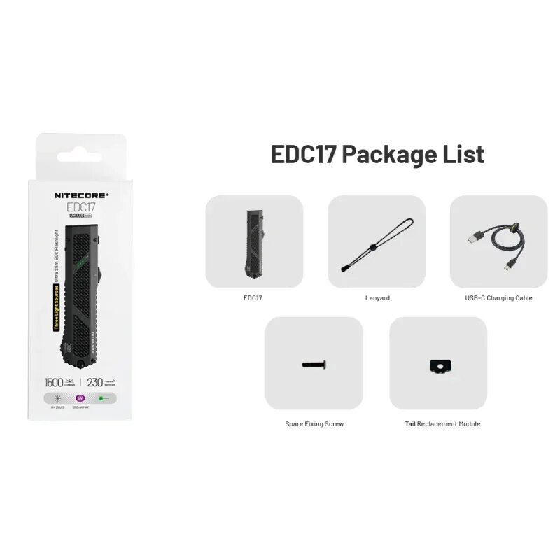 NITECORE EDC17 Фонарик 1500 люмен