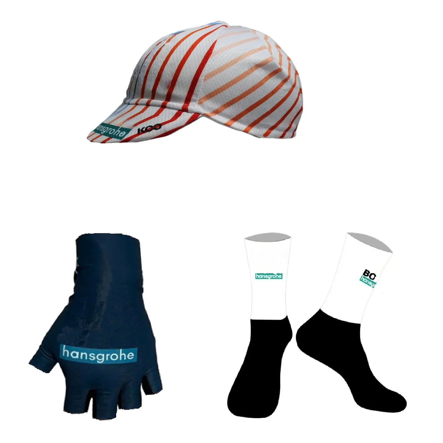Велосипедная шапка, перчатки и носки Hansgrohe Team BORAful, M, sets