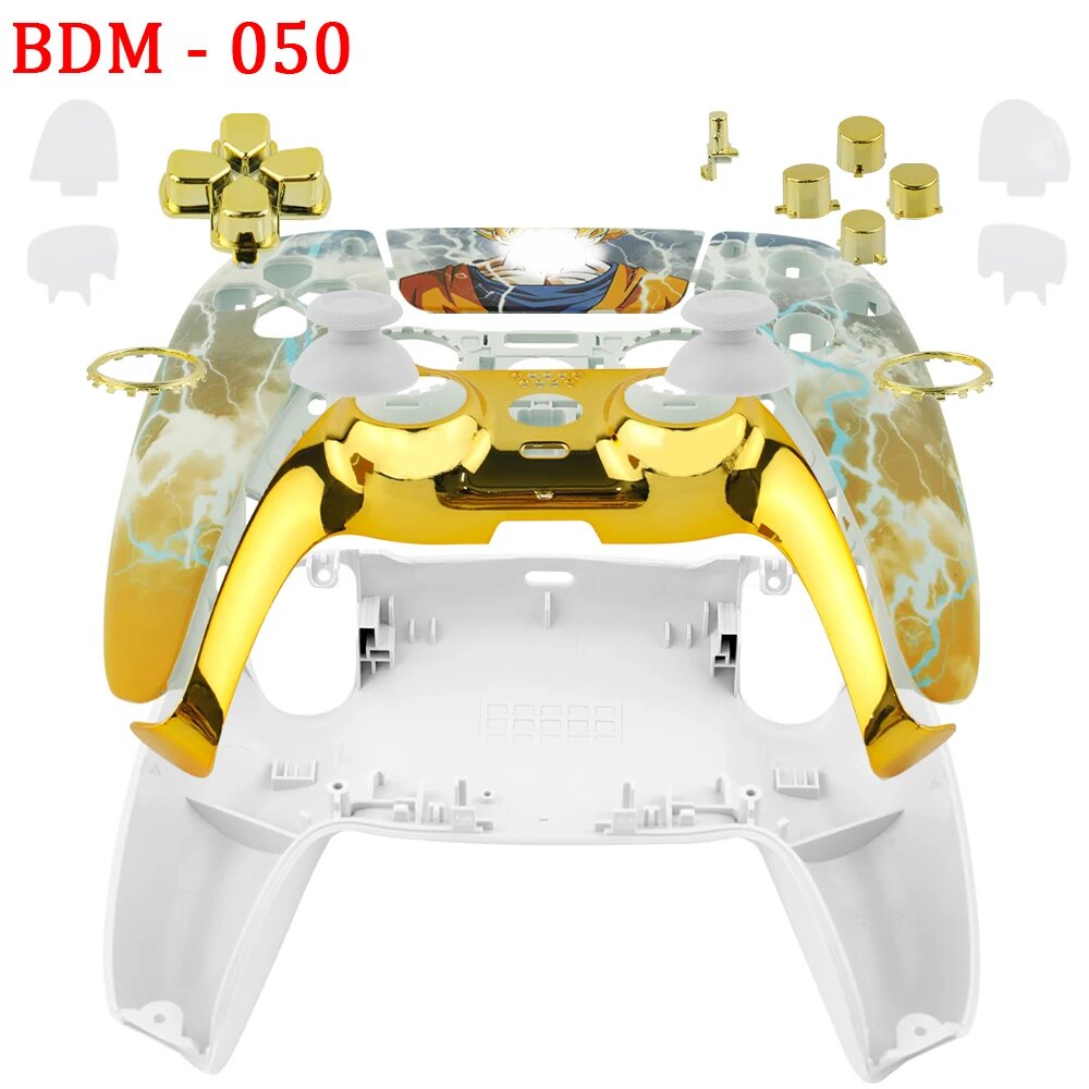 Корпус для PS5 BDM-050, аниме стиль, золотые кнопки