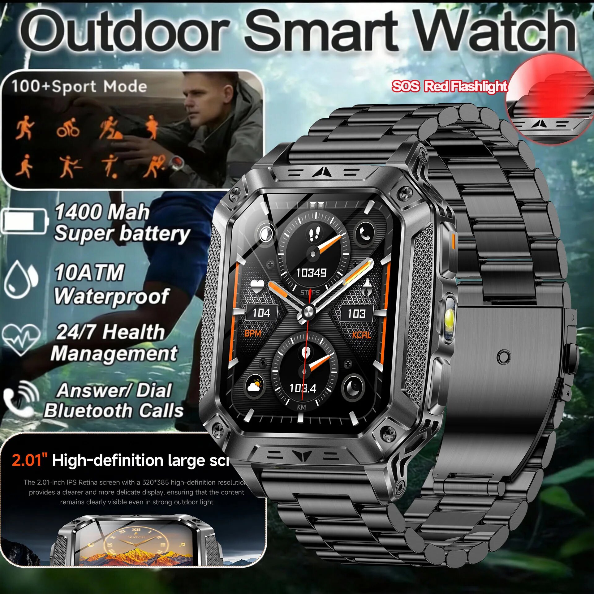 Мужские смарт-часы Military T-Rex 3 Ultra Black Steel