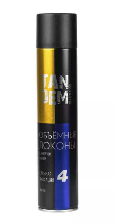 Лак для волос Tandem Объемные локоны, 4 - Сильная фиксация, 360 мл