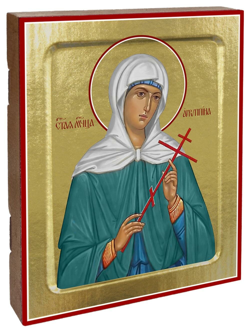 Икона Агриппины, мученицы (на дереве): 125 х 160