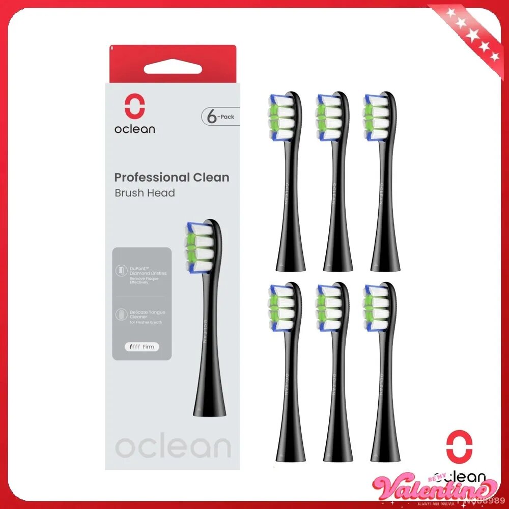 Комплект насадок Oclean Professional clean (6 шт), черный